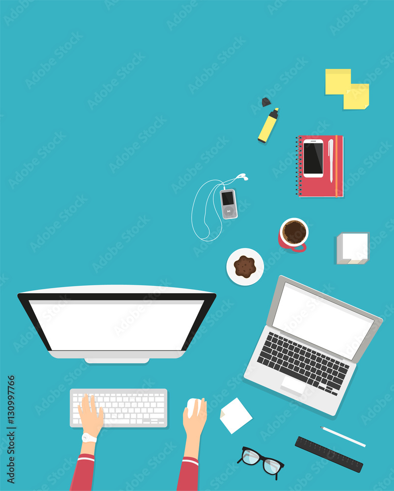 Human female hands typing on the computer keyboard using laptop with ...