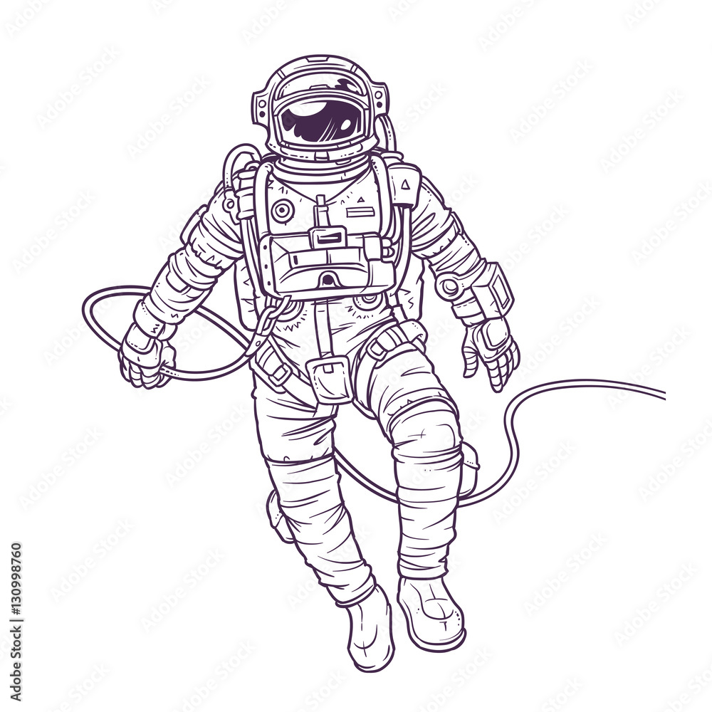 Vector illustration cosmonaut, Stock Vector | Adobe Stock