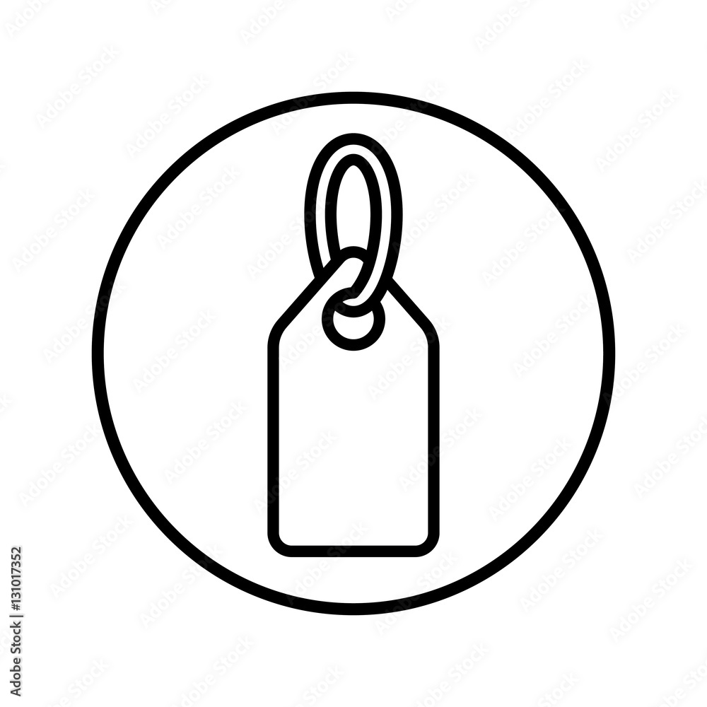 price tag sale sign label line black icon in circle on white background ...