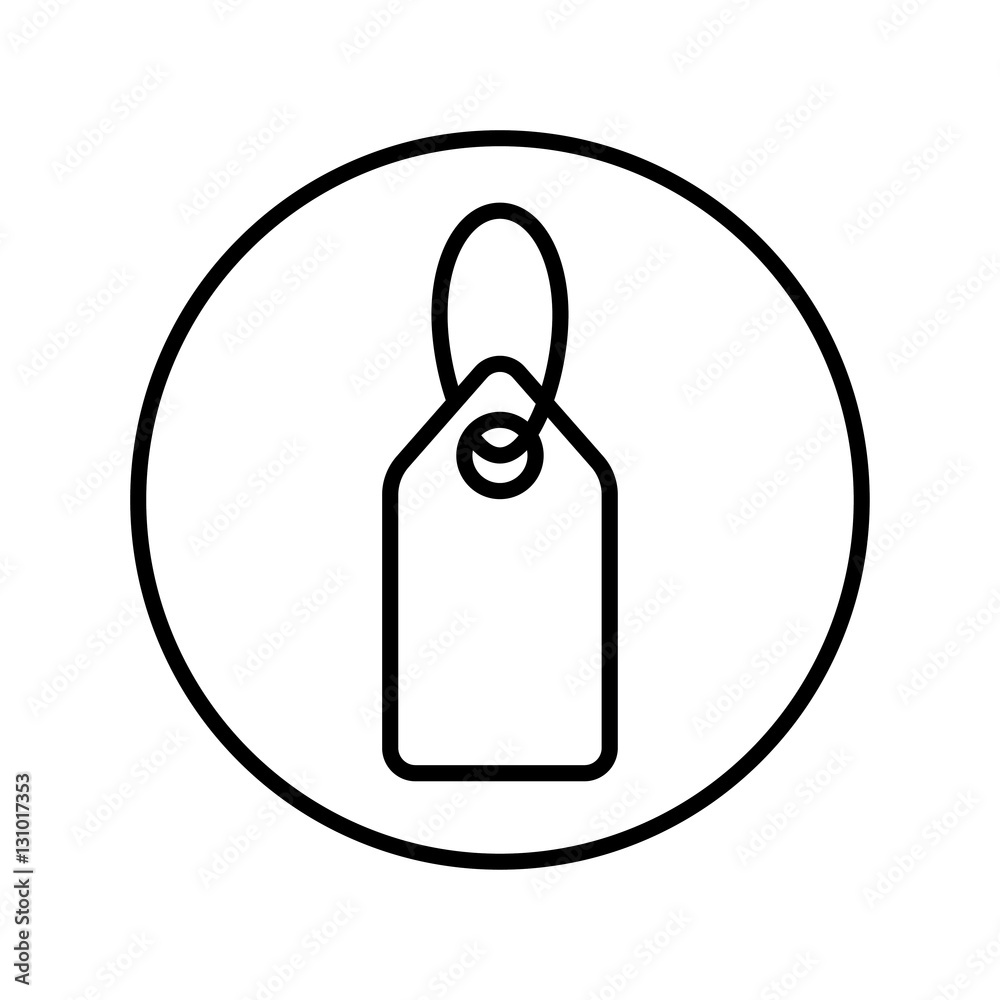 price tag sale sign label line black icon in circle on white background ...