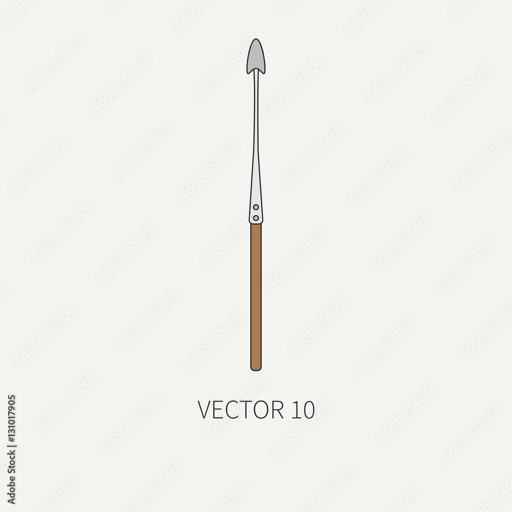 Line flat vector color marine icon with nautical design elements ...