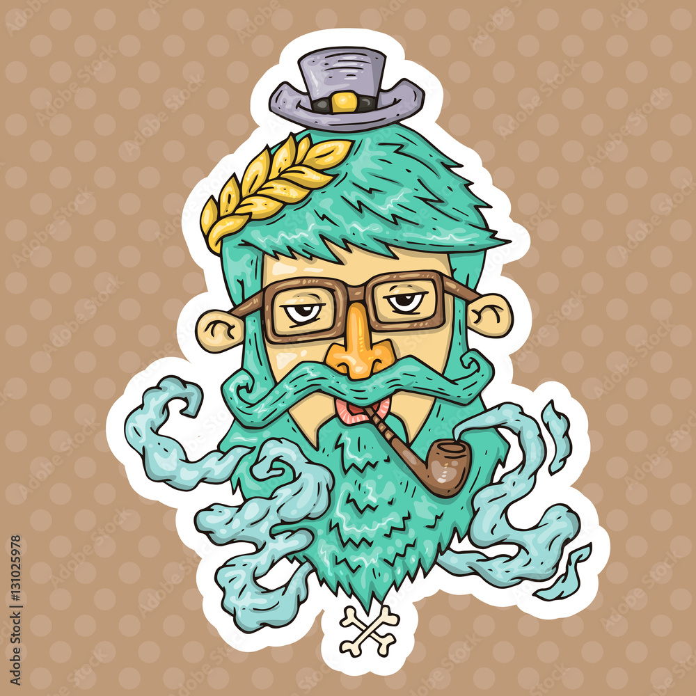 cartoon hipster head Stock Vector | Adobe Stock