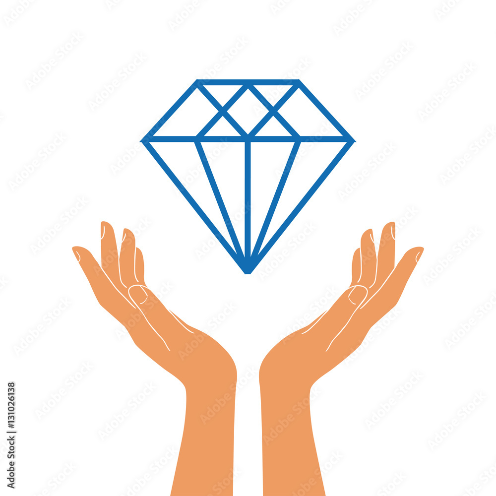 Hand holding diamond Stock Vector | Adobe Stock