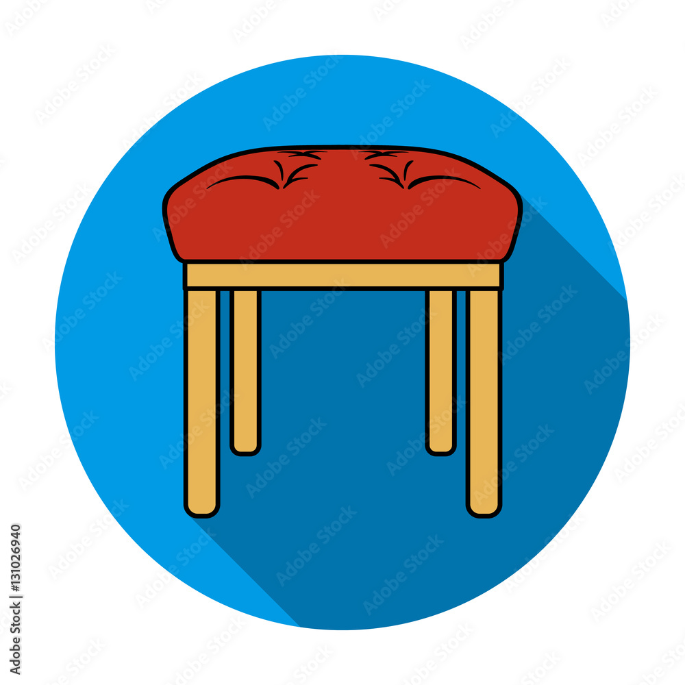 Stool icon in flat style isolated on white background. Furniture and ...