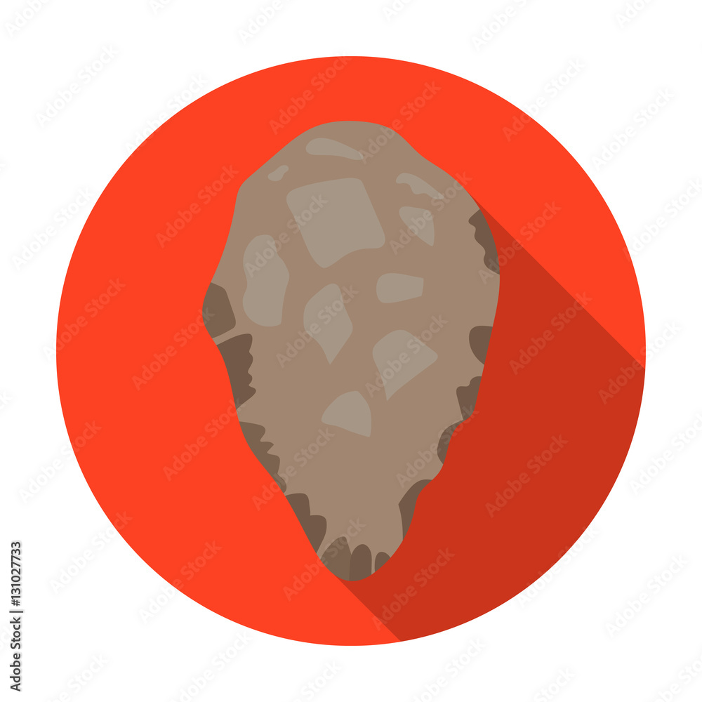 Stone tool icon in flat style isolated on white background. Stone age ...