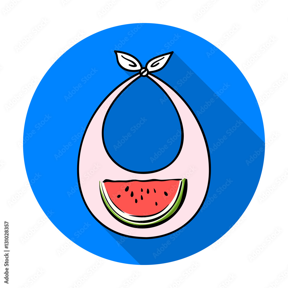 Baby bib icon in flat style isolated on white background. Baby born ...