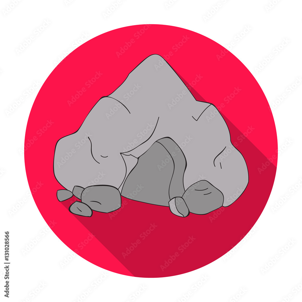 Cave icon in flat style isolated on white background. Stone age symbol ...