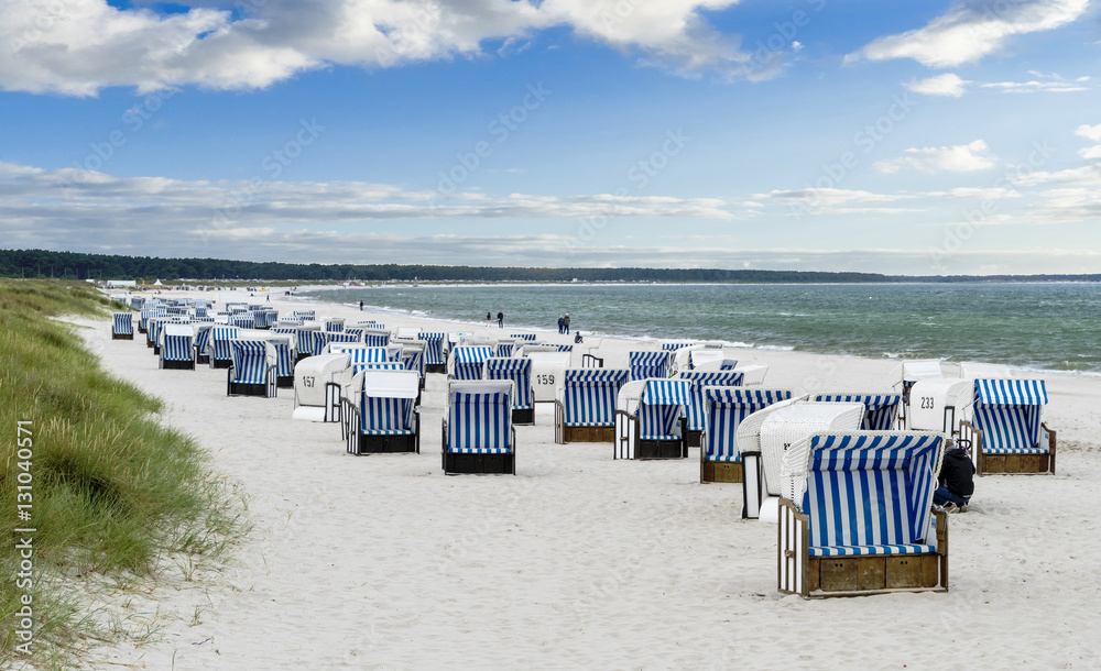 Strandkörbe am Strand in Prerow Stock Photo | Adobe Stock