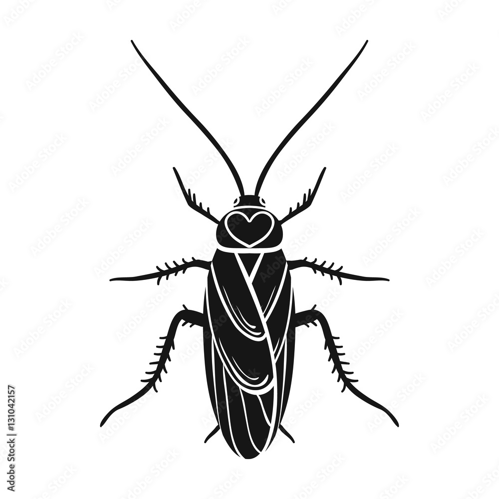 Cockroach icon in black style isolated on white background. Insects ...