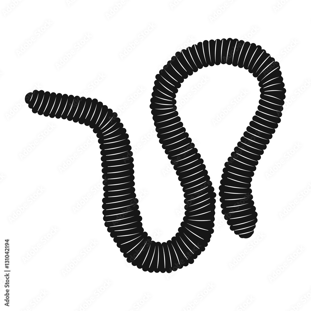 Earthworm icon in black style isolated on white background. Insects ...
