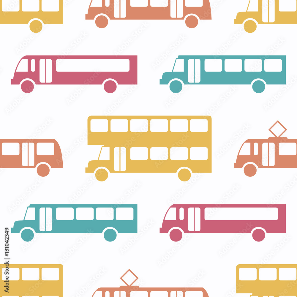 Retro bus seamless pattern Stock Vector | Adobe Stock