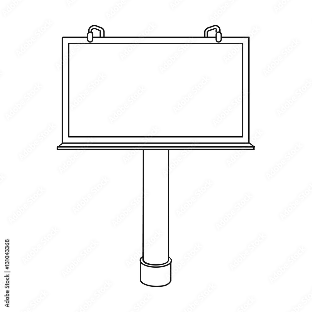 Billboard icon in outline style isolated on white background ...