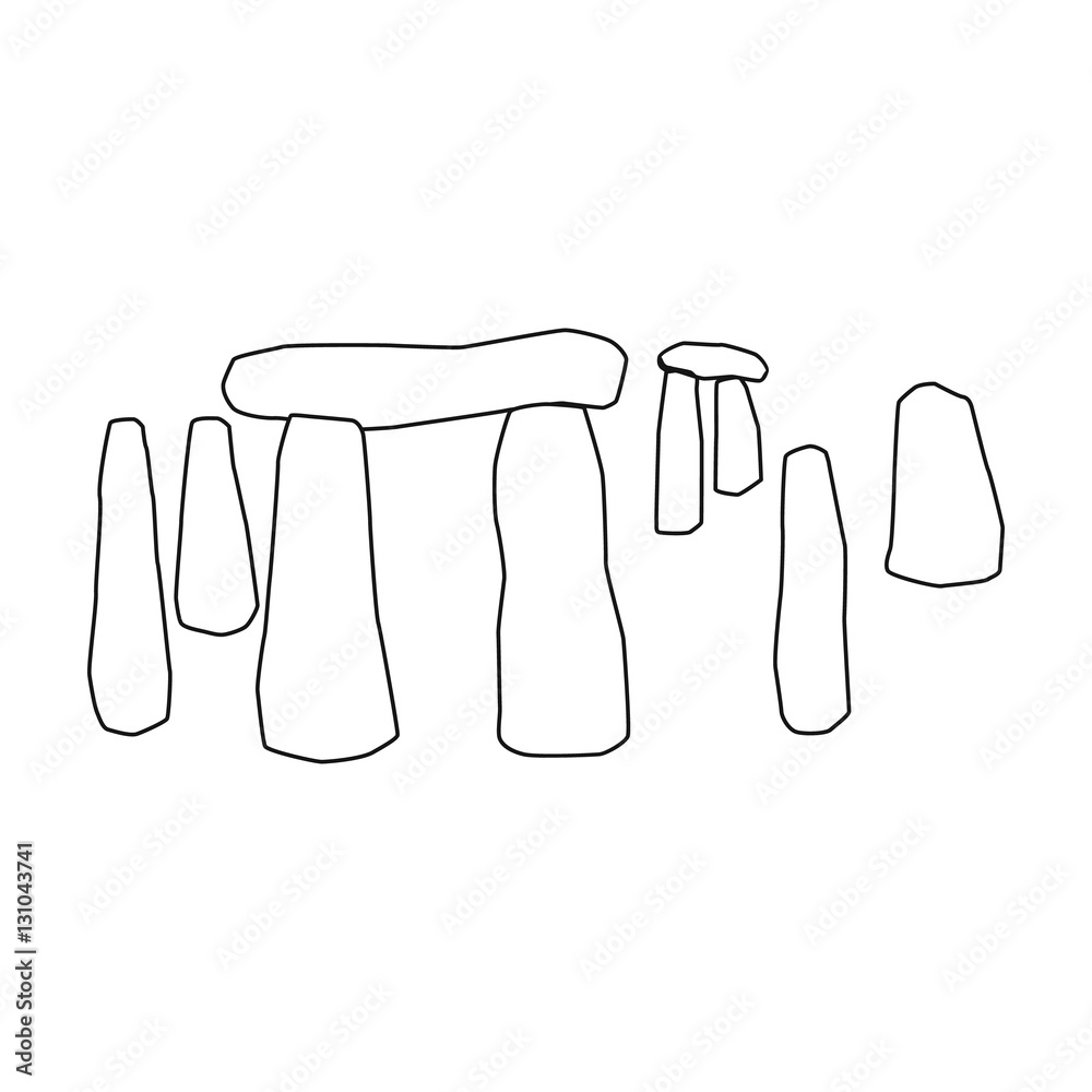 English stone monument icon in outline style isolated on white ...