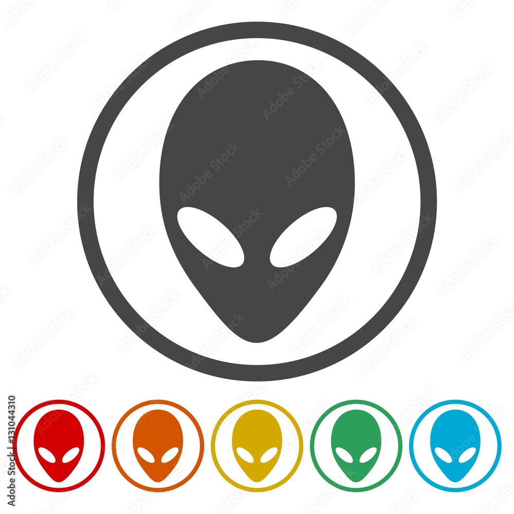 Alien head icons set Stock-Vektorgrafik | Adobe Stock