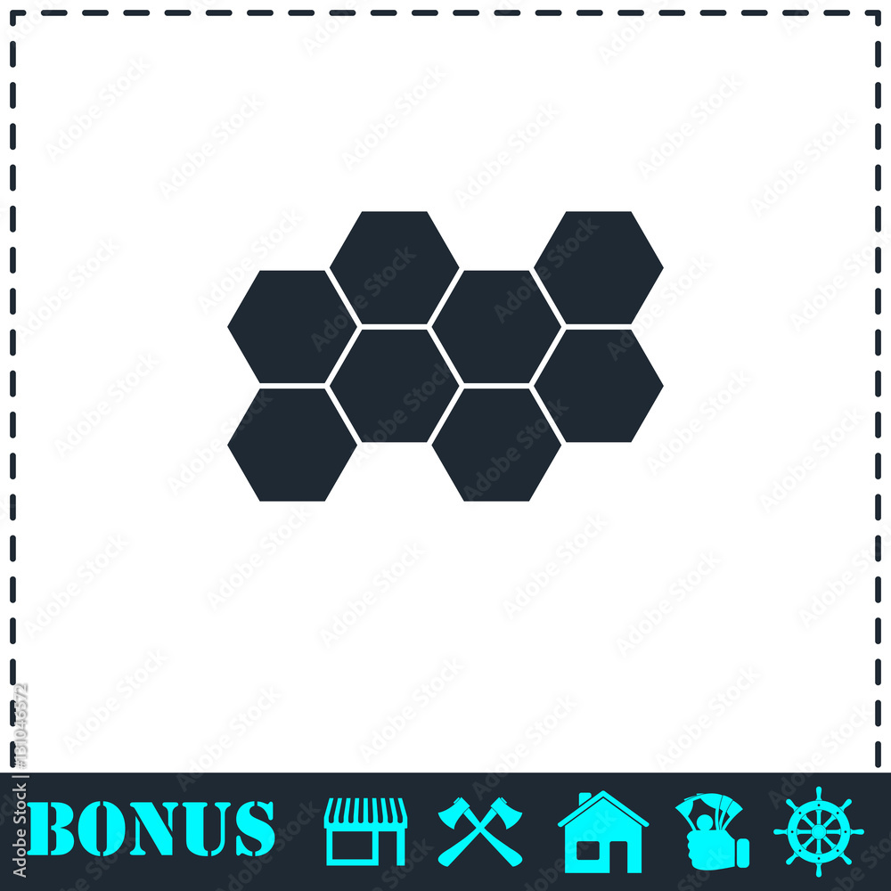 Honeycomb icon flat Stock Vector | Adobe Stock