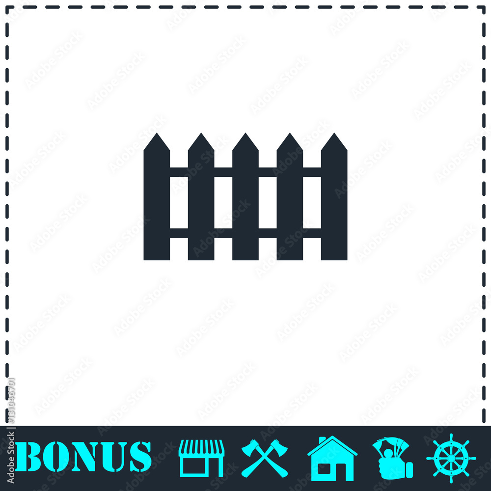 Fence icon flat Stock Vector | Adobe Stock