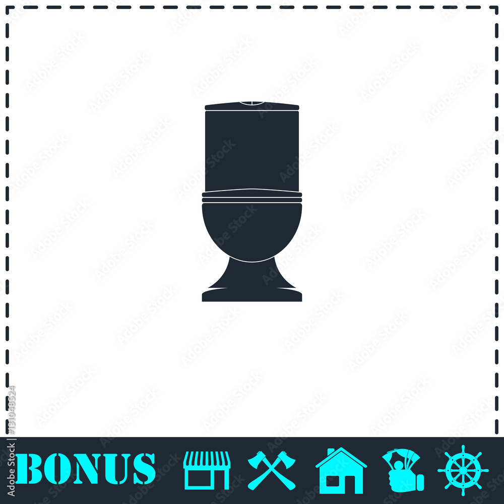Toilet Bowl icon flat Stock Vector | Adobe Stock
