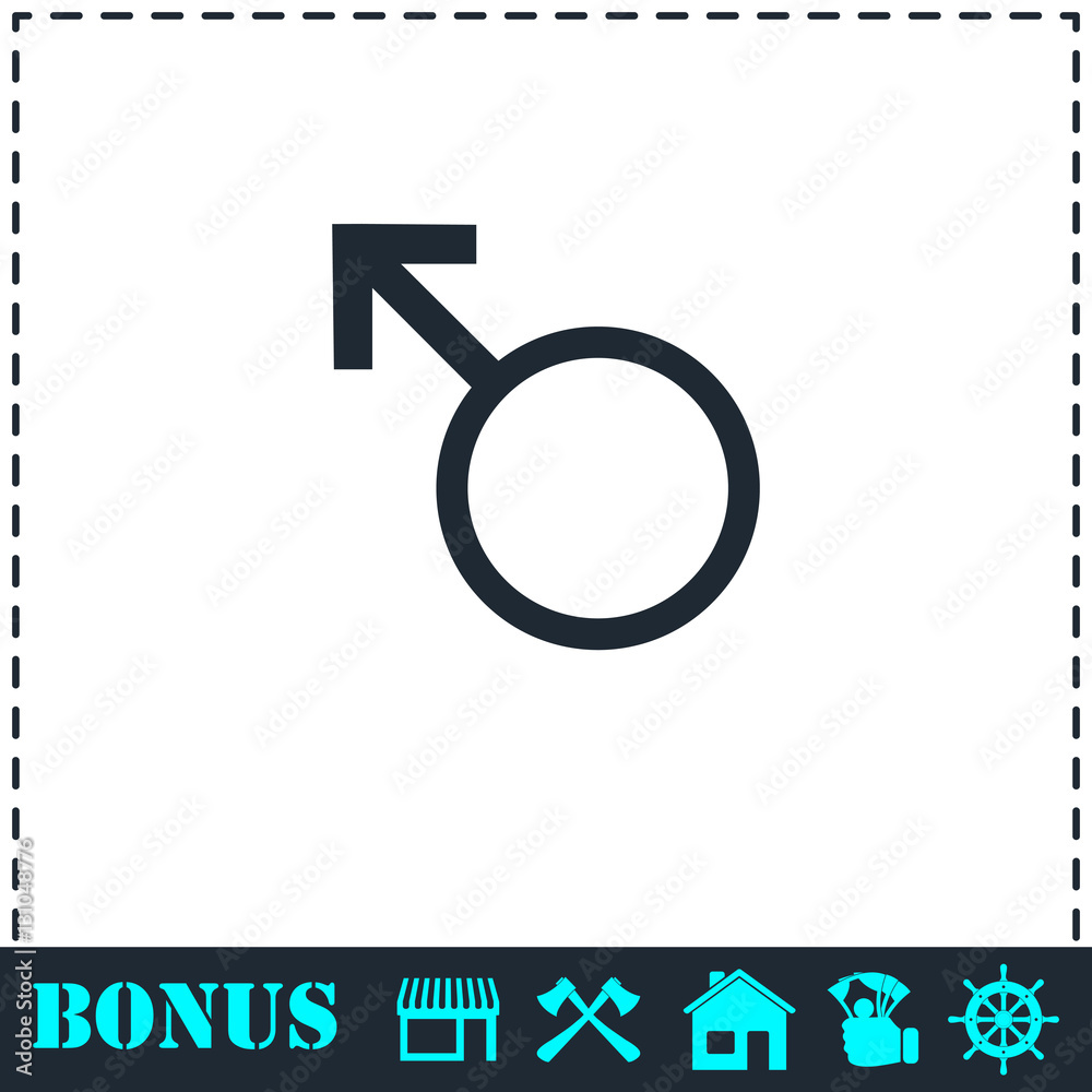 Male icon flat Stock Vector | Adobe Stock