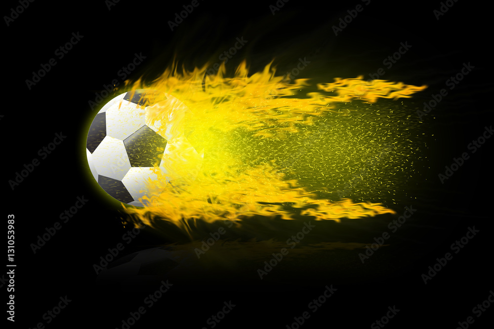 football soccer balls. burning fire flames football Stock Illustration ...