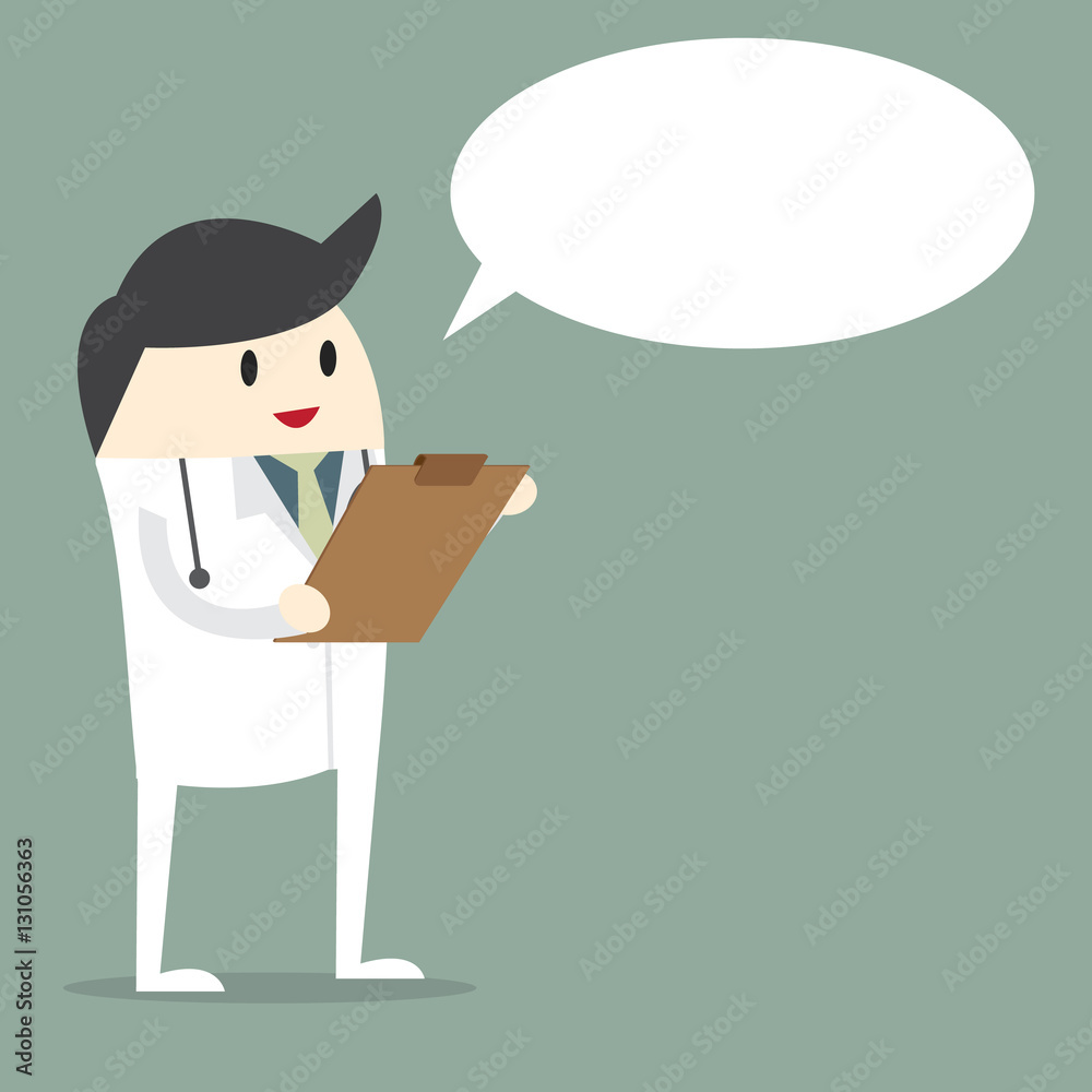 Doctor with stethoscope and chart board in cartoon style Stock Vector ...