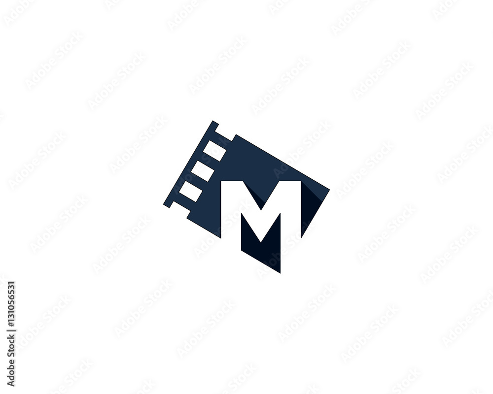 Letter M Movie Media Logo Design Element Stock Vector | Adobe Stock