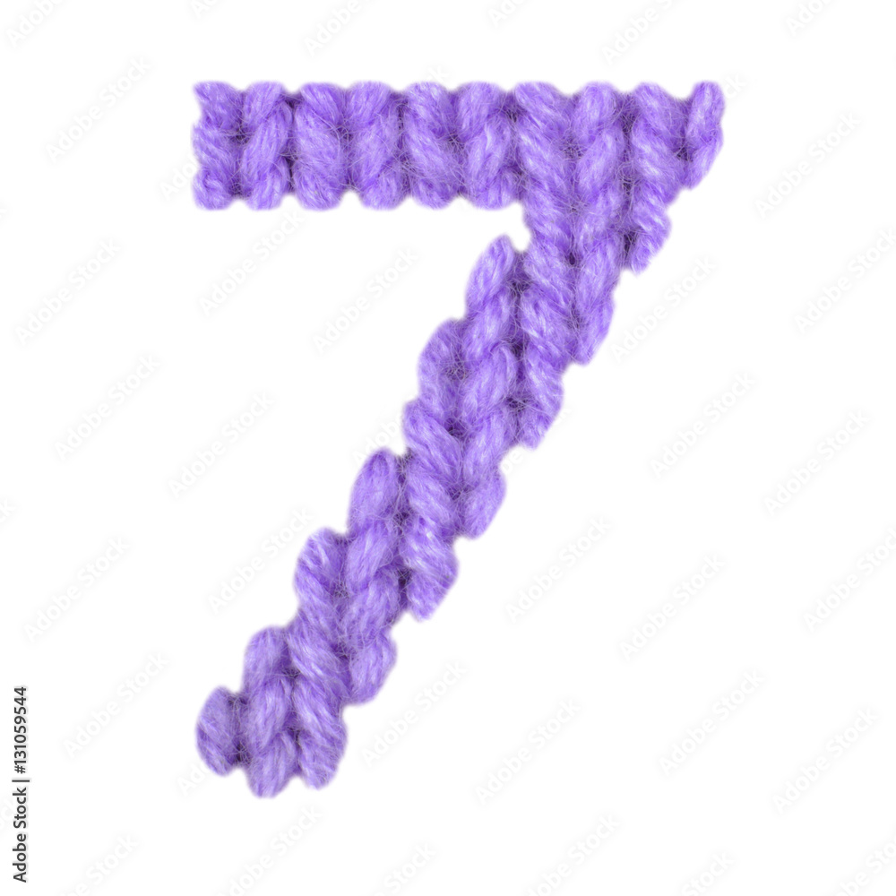 Number 7 (seven) alphabet, color purple Stock Photo | Adobe Stock