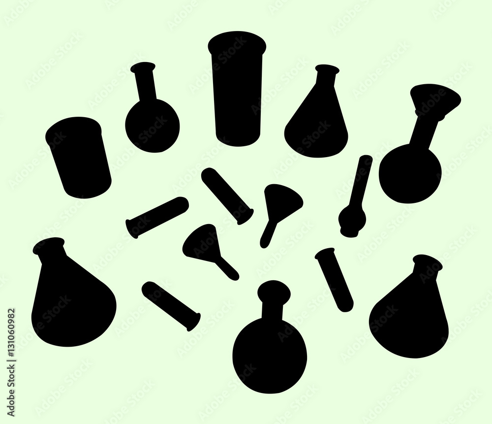Lab equipment silhouette. Good use for symbol ,logo, web icon, sign, or ...
