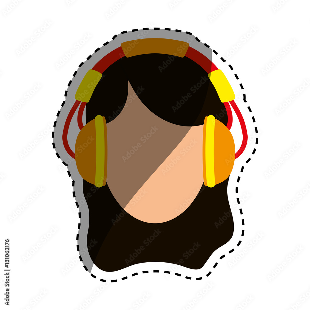 Young person with headphones icon vector illustration graphic Stock ...