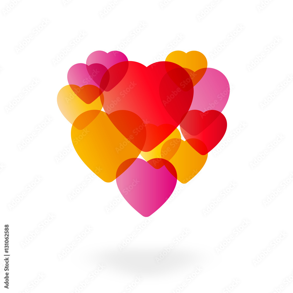 Picto coeurs Stock Vector | Adobe Stock