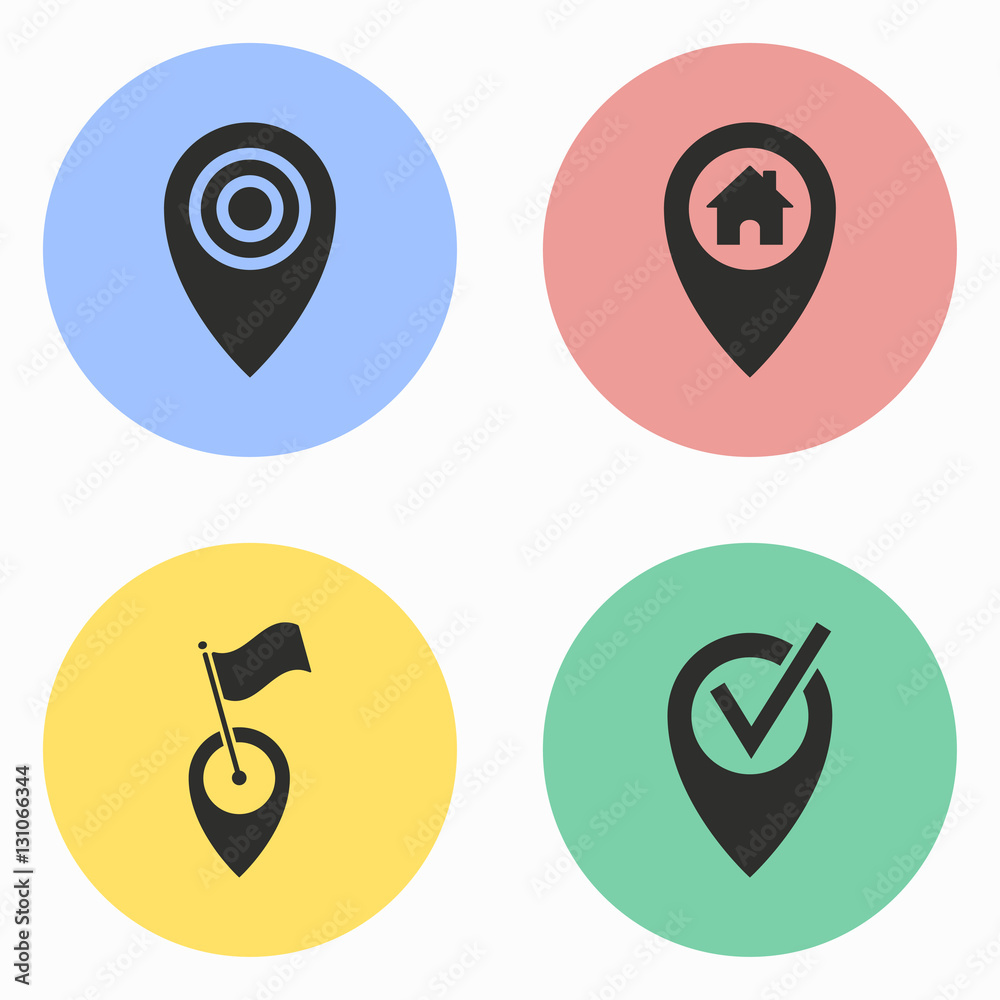 Map pin icon set. Stock Vector | Adobe Stock