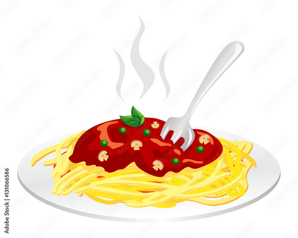 spaghetti food Stock Vector | Adobe Stock