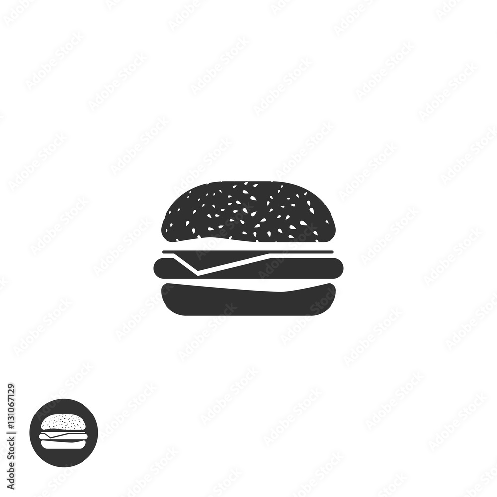 Hamburger icon vector isolated on white background, flat style burger ...