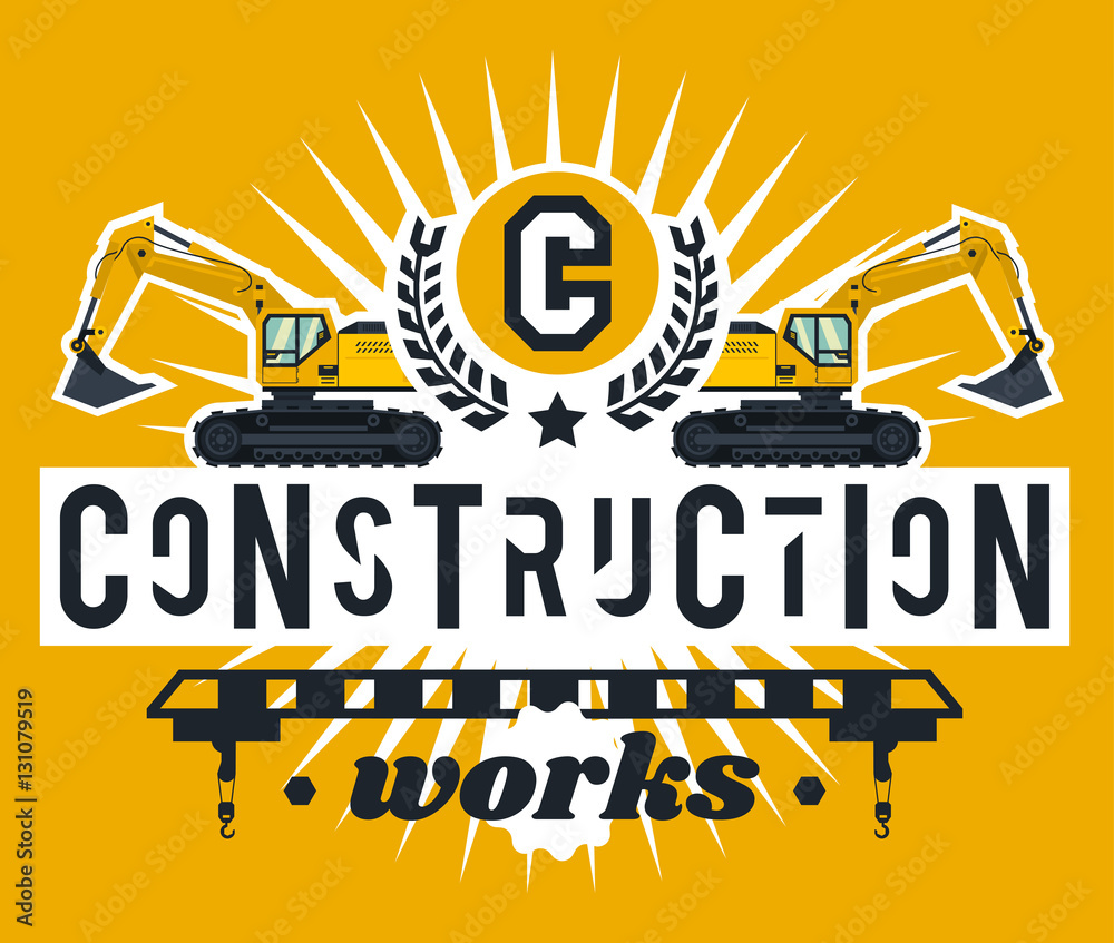 Illustration on the theme of the construction works. Construction ...