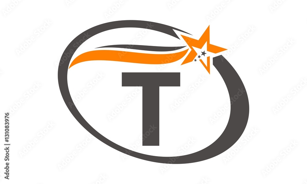 Star Swoosh Letter T Stock Vector | Adobe Stock