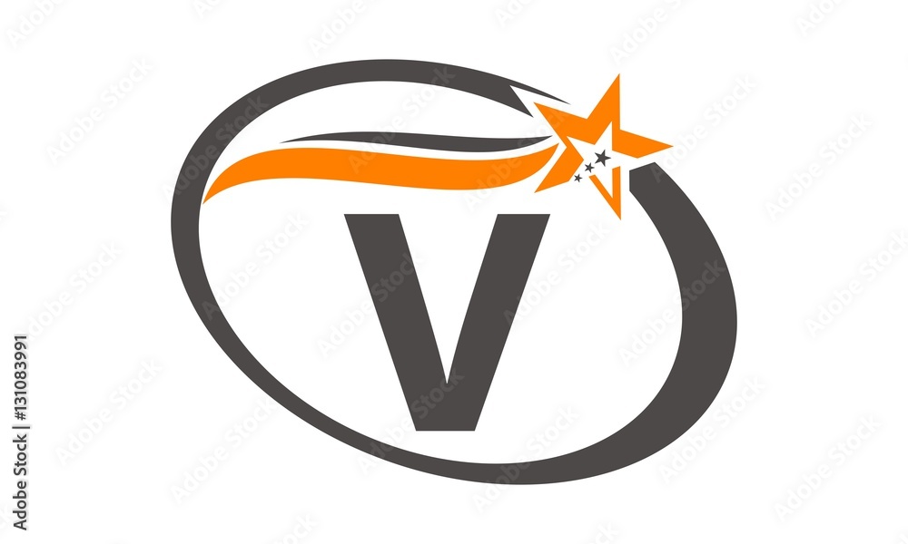 Star Swoosh Letter V Stock Vector | Adobe Stock