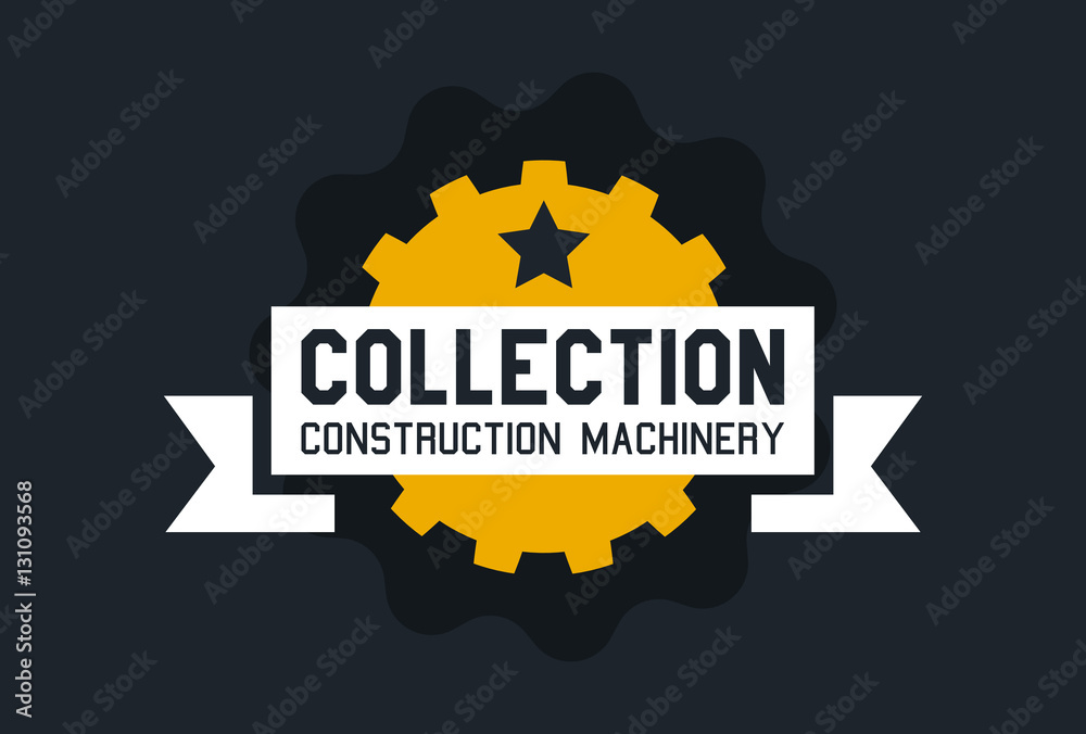 Logo on construction vehicles. The object is isolated and encircled by ...