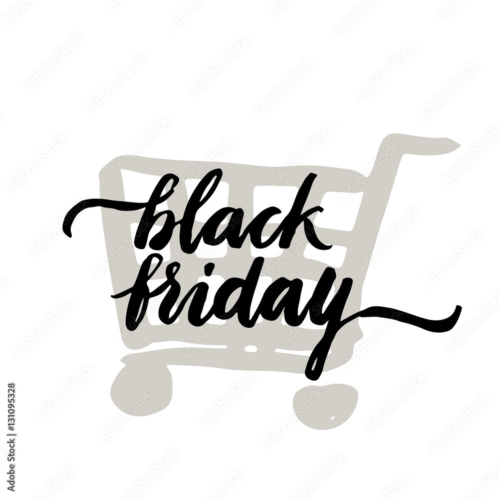 Black Friday! The inscription hand-drawing of ink on a white background ...