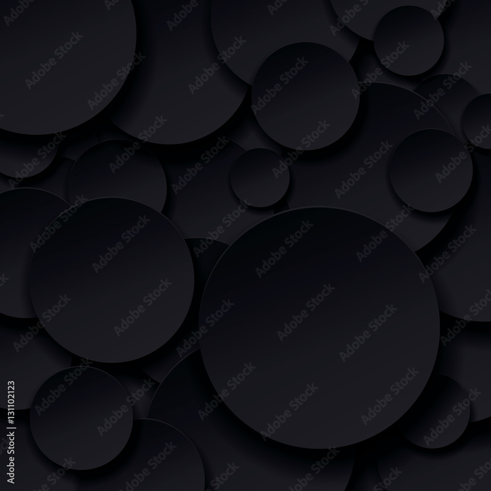 Circles, abstract black composition, vector design dark wallpaper Stock ...