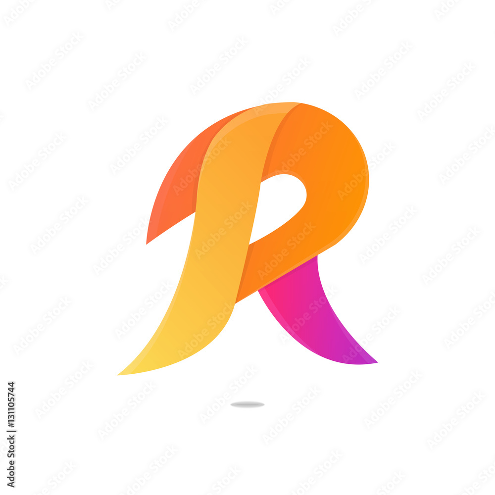 Funny R letter shape elements logo design vector icon sign Stock Vector ...
