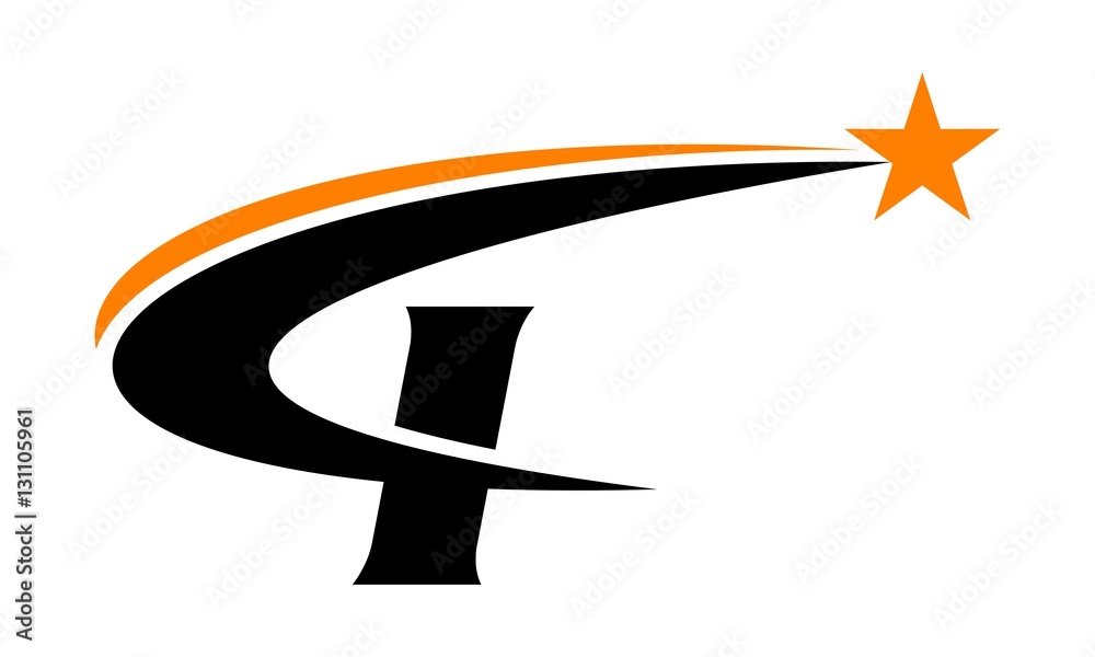 Star Swoosh Letter I Stock Vector | Adobe Stock