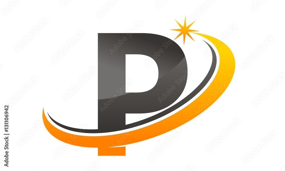 Star Swoosh Letter P Stock Vector | Adobe Stock