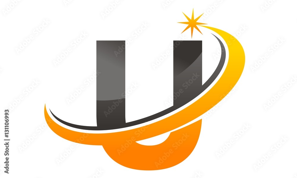Star Swoosh Letter U Stock Vector | Adobe Stock