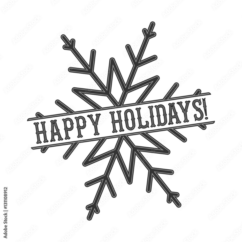 Vector monochrome text Happy Holidays for greeting card, flyer, poster ... Vector monochrome text Happy Holidays for greeting card, flyer, poster ...