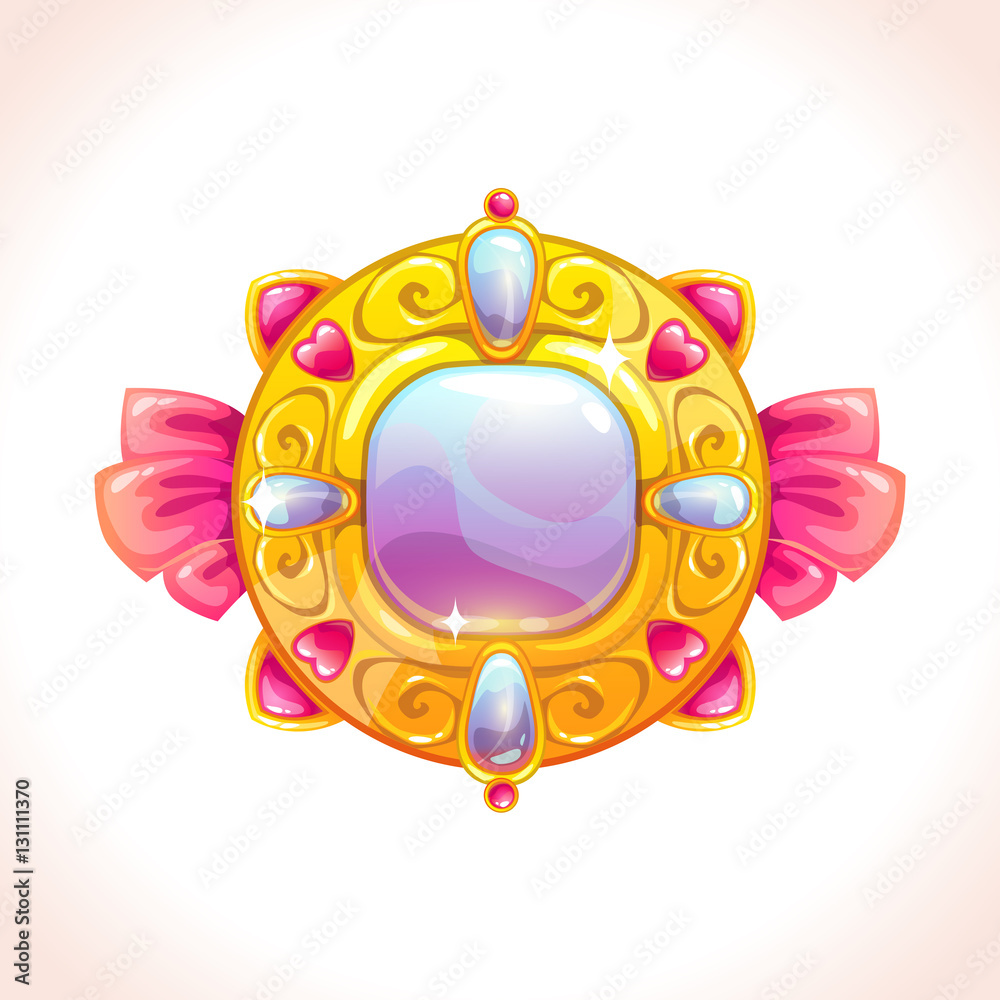 Beautiful glossy brooch icon. Stock Vector | Adobe Stock