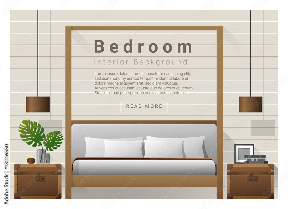 Modern bedroom background Interior design , vector , illustration Stock ...