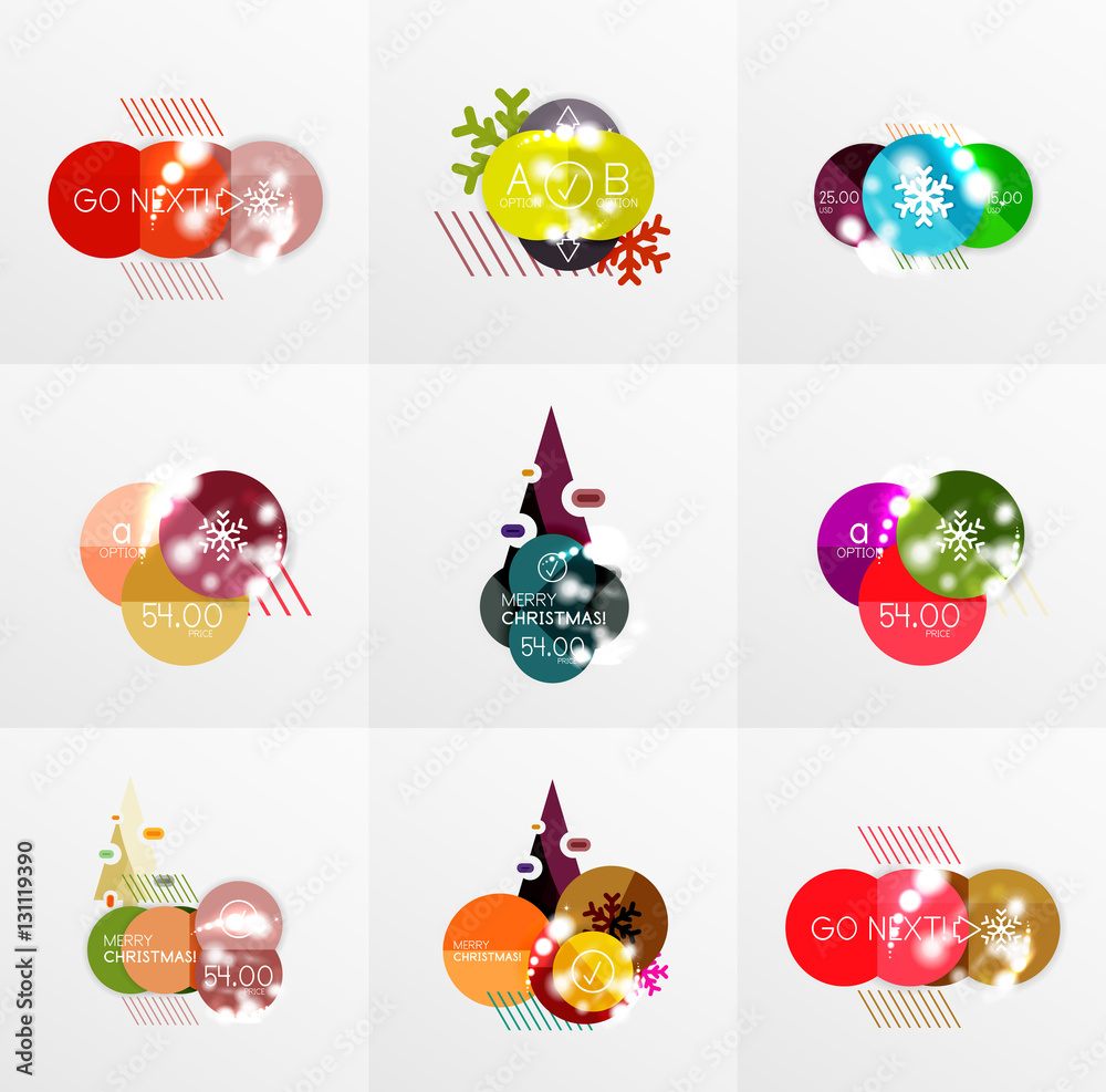 Collection of Christmas Sale Stickers, Labels and Tags with snowflakes ...