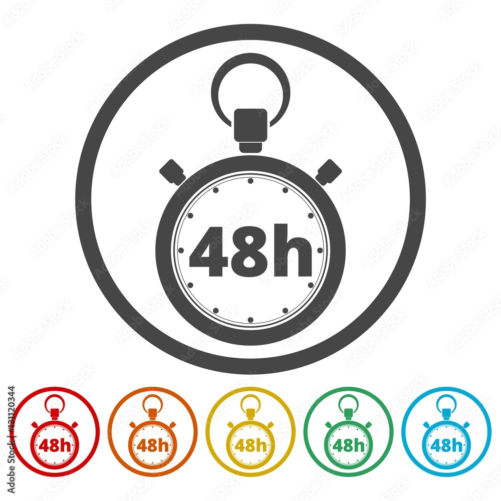 Vector illustration of 48h stopwatch icon Stock-Vektorgrafik | Adobe Stock