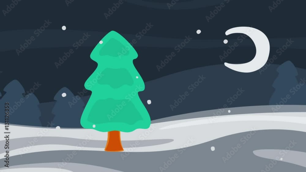 Christmas Tree Cartoon Animtion Stock Video | Adobe Stock
