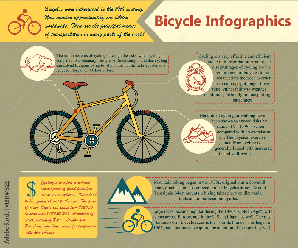 Bike infographic. Vector illustration. Stock Vector | Adobe Stock