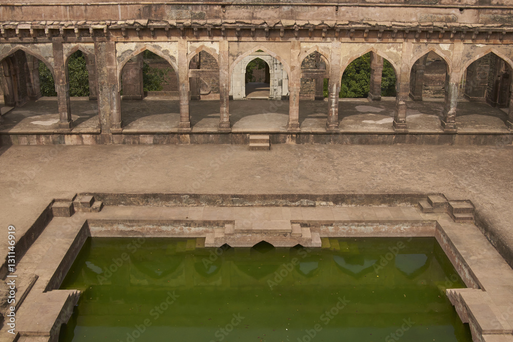 Historic Baz Bahadur's palace inside the hilltop fort of Mandu in ...